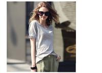 China 100% Cotton Women's T - Shirts Loose Fashion Color Double Car Line Charm for sale
