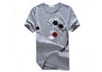 China Summer Slim Fit Printed T - Shirts With Pattern / Custom Casual White Tee Shirt for sale