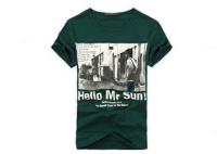 China Short Sleeve Men's T-shirts Cotton Fabric Double Durable Shoulder Seam for sale