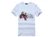 China Cool Printed Mens T-shirt Designs Orange  / Female Crew Neck Tee Shirts for sale