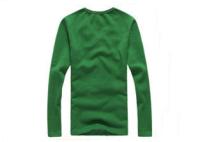 China Green Long Sleeve Men's T - Shirts Casual V Neck Blank Cotton Keep Warm for sale