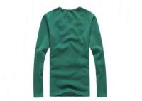 China Green Long Sleeve Men's T - Shirts Casual V Neck Blank Cotton Keep Warm for sale