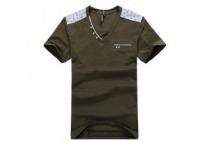 China Summer V-neck Men's Printed T - Shirt Cotton Short Sleeve Business Outdoor Sports for sale