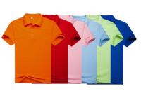 China Men Colorful 100% Cotton Polo Shirts With Heat Transfer / Silk Screen Print Logo for sale