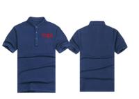 China Navy Color Men's Cotton Polo Shirts Stand Collar , Fashion Short Sleeve Polos for sale