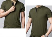 China Standing collar Men's Cotton Polo Shirts Slim Fit Stitched , Customized Polo T Shirts for sale