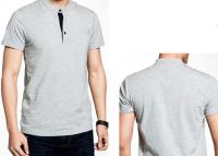 China Standing collar Men's Cotton Polo Shirts Slim Fit Stitched , Customized Polo T Shirts for sale