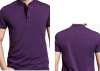 China Standing collar Men's Cotton Polo Shirts Slim Fit Stitched , Customized Polo T Shirts for sale