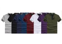 China Standing collar Men's Cotton Polo Shirts Slim Fit Stitched , Customized Polo T Shirts for sale