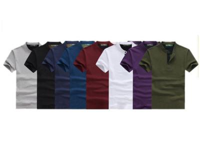 China Standing collar Men's Cotton Polo Shirts Slim Fit Stitched , Customized Polo T Shirts for sale