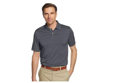 China Mature Men's Casual Work Uniforms , Comfortable Grey Color Cotton Polo Shirts for sale
