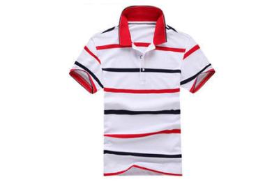 China Polyester Striped  Polo Shirt Cool Breathable Quick Dry / Men's Summer Clothing for sale