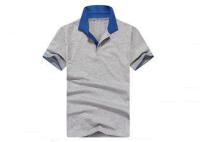 China Mens Business Polo Shirts Anti - Shrink Plain Color With 3 Plastic Buttons for sale