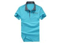 China Short Sleeve Cotton Polo Shirts With 3D Pocket , Boys' Blue Polo Shirt for sale
