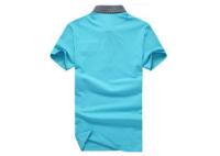 China Short Sleeve Cotton Polo Shirts With 3D Pocket , Boys' Blue Polo Shirt for sale