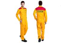 China Orange Automotive Industrial Work Uniforms With Velcro Removable Wristband for sale