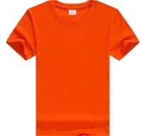 China Orange Cotton Printed T - Shirts Short Sleeve Side - Seamed Sublimation Logo for sale