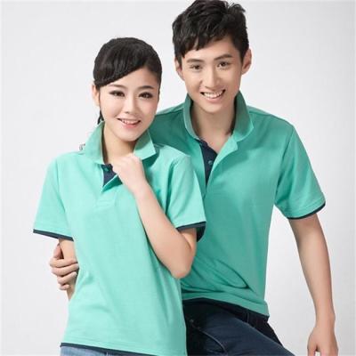 China Summer Short Sleeve Cotton Polo Shirts Cuffs Contrast Two - Tone Splicing for sale