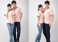 China Summer Short Sleeve Cotton Polo Shirts Cuffs Contrast Two - Tone Splicing for sale