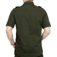 China British Leisure Style Men's Work Uniform Shirts 2 Arm Buckle Solid Color Stitching Lapel for sale