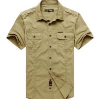 China British Leisure Style Men's Work Uniform Shirts 2 Arm Buckle Solid Color Stitching Lapel for sale