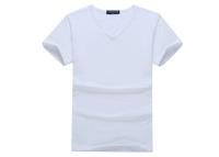 China White Blank V Neck Casual T - Shirts Top Cotton Comfortable And Durable for sale