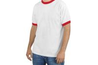 China Size Men's T - Shirts Short Sleeve Splice Rib Cuff / Cotton Casual Mens Apparel for sale