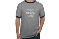 China Size Men's T - Shirts Short Sleeve Splice Rib Cuff / Cotton Casual Mens Apparel for sale