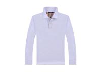 China Cotton 2 - ply Interlock Button Cuffs Long Sleeve Polo Shirts Casual Type for sale