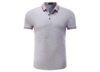 China Short Sleeve Cotton Polo Shirts for Men Ribbed Contrast Cuffs Classical Grey for sale