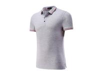 China Short Sleeve Cotton Polo Shirts for Men Ribbed Contrast Cuffs Classical Grey for sale