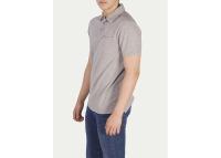 China Grey Polyester Men's Polo Shirts With Pocket On The Left / Short Sleeve Polos for sale