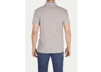 China Grey Polyester Men's Polo Shirts With Pocket On The Left / Short Sleeve Polos for sale