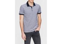 China Four - Button Placket Cotton Polo Shirts For Men Wave Point Pattern for sale
