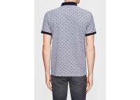 China Four - Button Placket Cotton Polo Shirts For Men Wave Point Pattern for sale