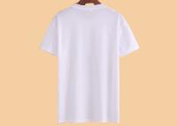 China White Sublimation Printed Casual T - Shirts Cotton Crew Neck Regular Fit for sale
