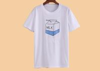China White Sublimation Printed Casual T - Shirts Cotton Crew Neck Regular Fit for sale