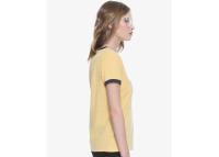 China Yellow Ladies'  Casual T Shirts , Slim Fit T - Shirt Crew Neck Printing for sale