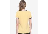 China Yellow Ladies'  Casual T Shirts , Slim Fit T - Shirt Crew Neck Printing for sale