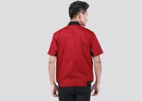 China Standing Collar Industrial Work Uniforms Two Triangle Pockets Blended Twill for sale