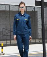 China Polyester / Cotton Long Sleeves Industrial Work Uniforms Jackets Square Collar for sale
