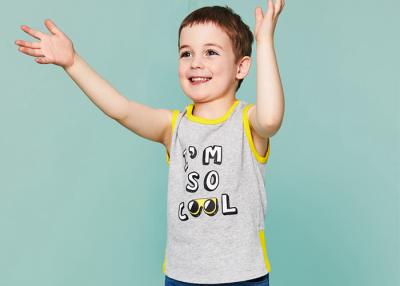 China Summer Cotton Sleeveless Children's Clothing Custom Printed T - Shirt Casual Vest for sale