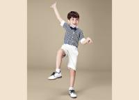 China Striped Short Sleeve Bow Tie Kids' Clothes British Student Baby Shirt Shorts Set for sale