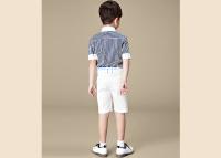 China Striped Short Sleeve Bow Tie Kids' Clothes British Student Baby Shirt Shorts Set for sale