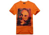 China Orange Cotton Printed T - Shirts Short Sleeve Side - Seamed Sublimation Logo for sale