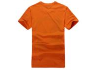 China Orange Cotton Printed T - Shirts Short Sleeve Side - Seamed Sublimation Logo for sale