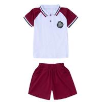 China Polyester Kids School Uniforms Sets Turn - Down Collar Color Combination for sale