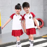 China Polyester Kids School Uniforms Sets Turn - Down Collar Color Combination for sale