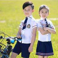 China Square Collar Polyester Kids School Uniform White Short Shirt For Girls And Boys for sale