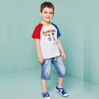 China O - Neck Cotton Children's Style Clothing Color Combination / Baby Boy T Shirt for sale
